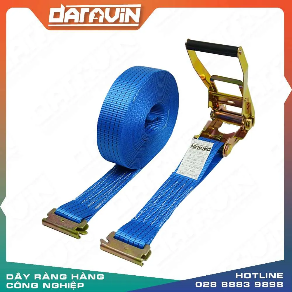 Dây tăng đơ chằng hàng bản 50mm tải 3 tấn móc E-fit