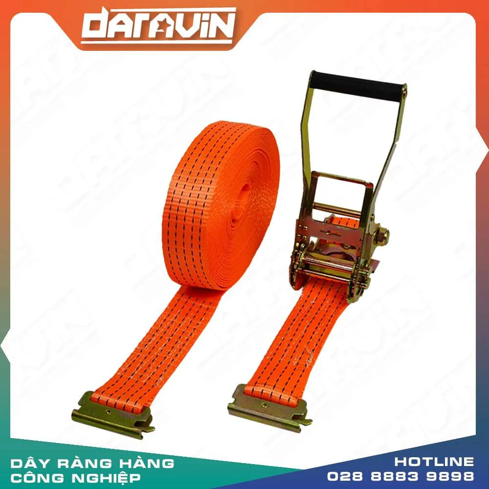 Dây tăng đơ chằng hàng bản 50mm tải 5 tấn móc E-fit