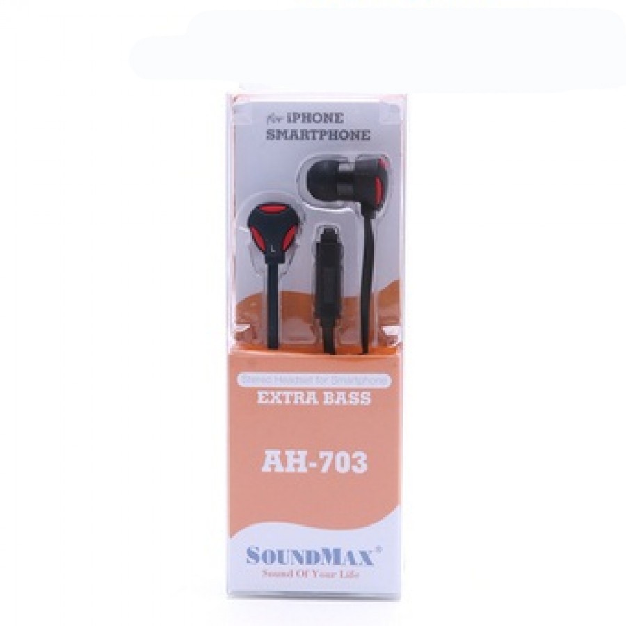 Tai nghe In-ear SoundMAX AH 703 (Đen,Đỏ)