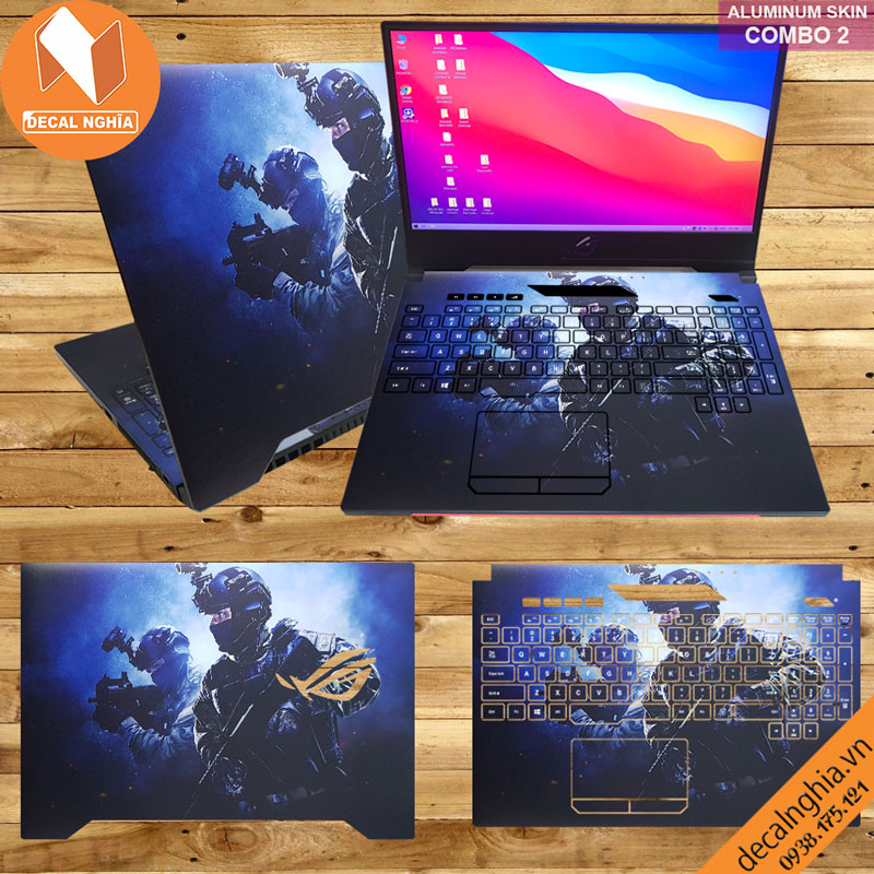 Aluminum skin dán laptop Asus Rog Strix Scar II GL504G