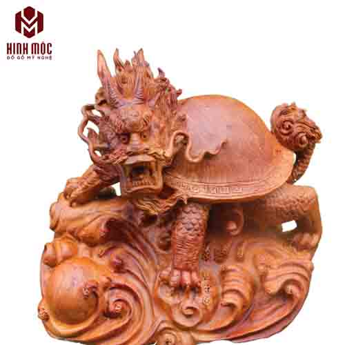 Rùa đầu rồng ngang 40cm gỗ hương