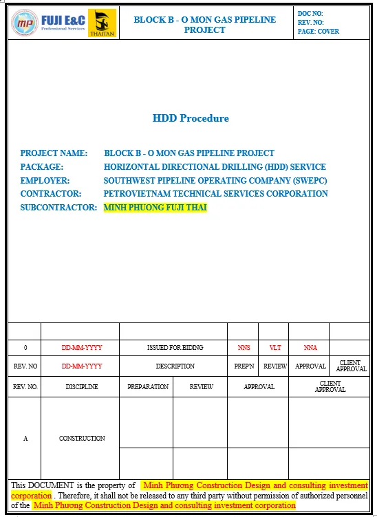Horizontal Directional Drilling (HDD) Process for Gas Pipeline Project