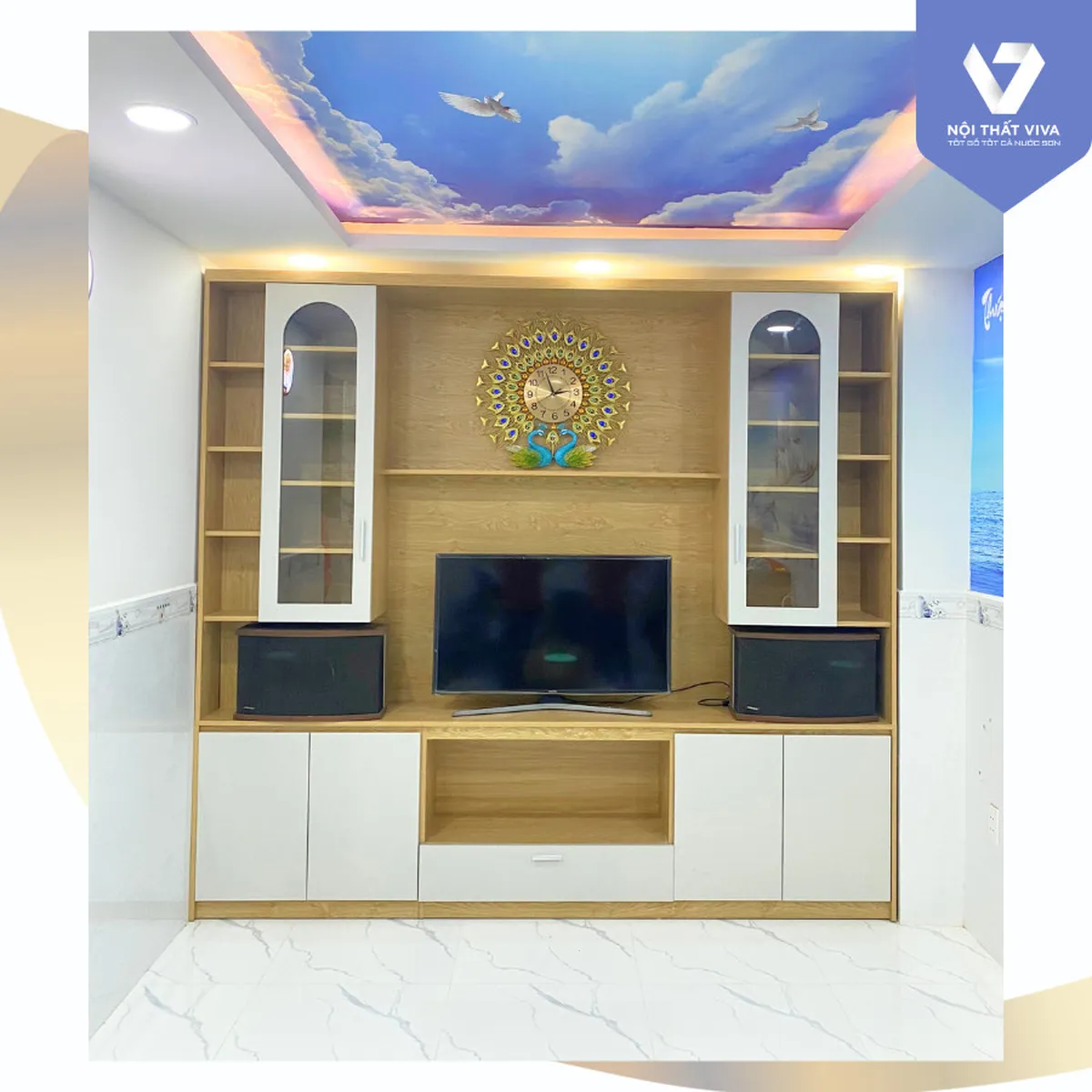 Giao Lắp Tủ Kệ Gỗ Tivi Phòng Khách Hiện Đại Anh Dương - Gò Vấp