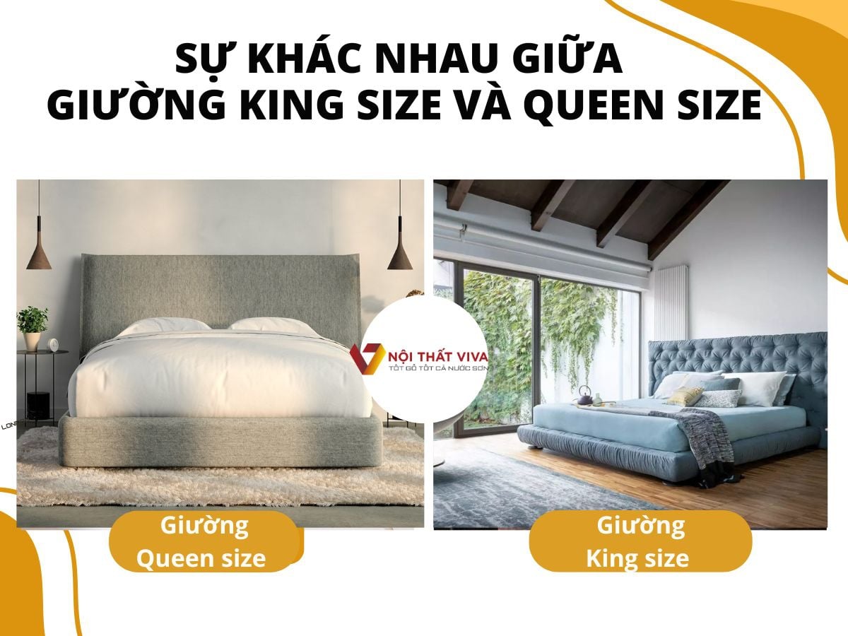 Giường King size và Queen size khác gì nhau? Cách chọn kích thước chuẩn ...