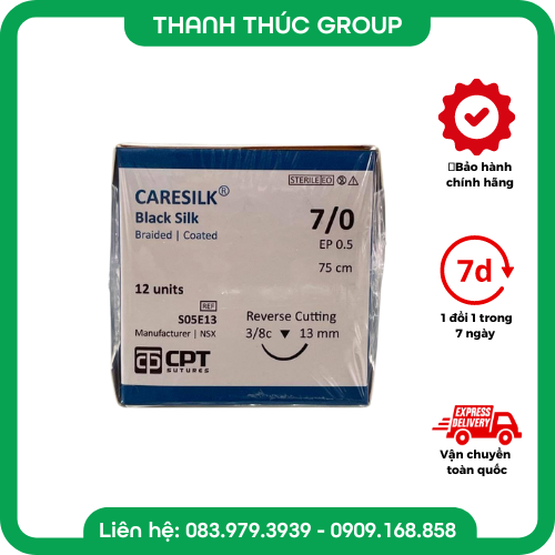 CHỈ PHẪU THUẬT KHÔNG TIÊU CPT CARESILK SILK số 7/0 - S05E13
