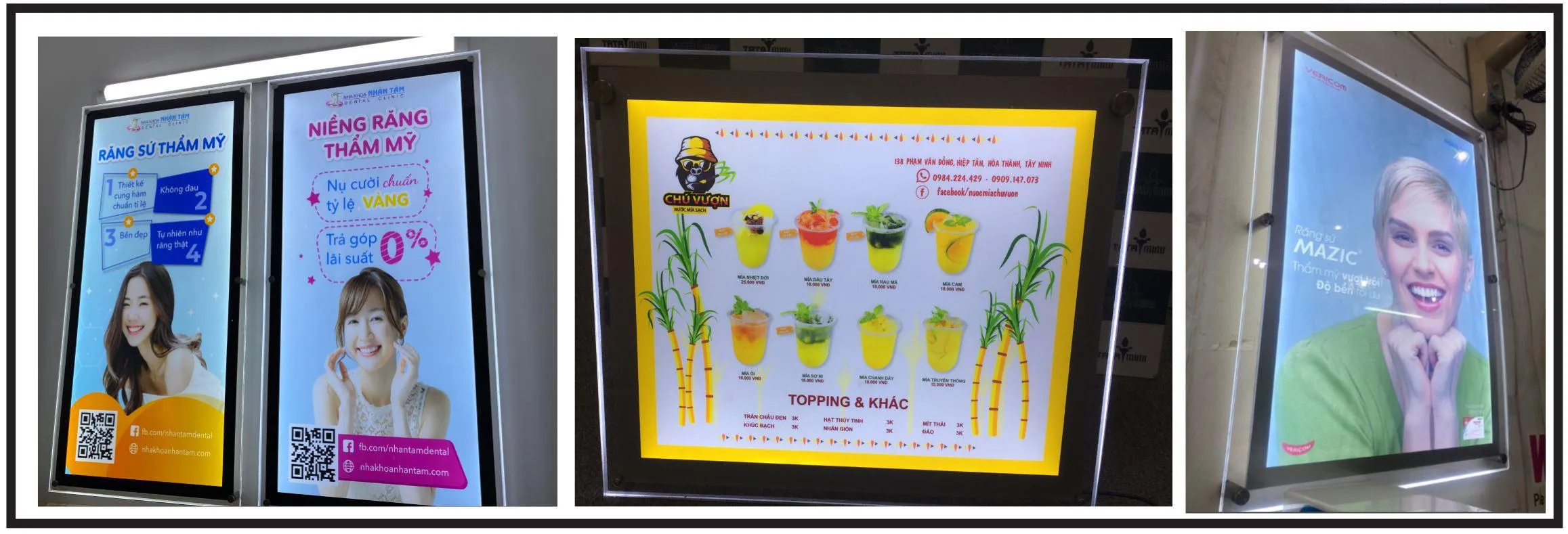 Kích thước phù hợp cho menu led để bàn tại Tatamimi.com