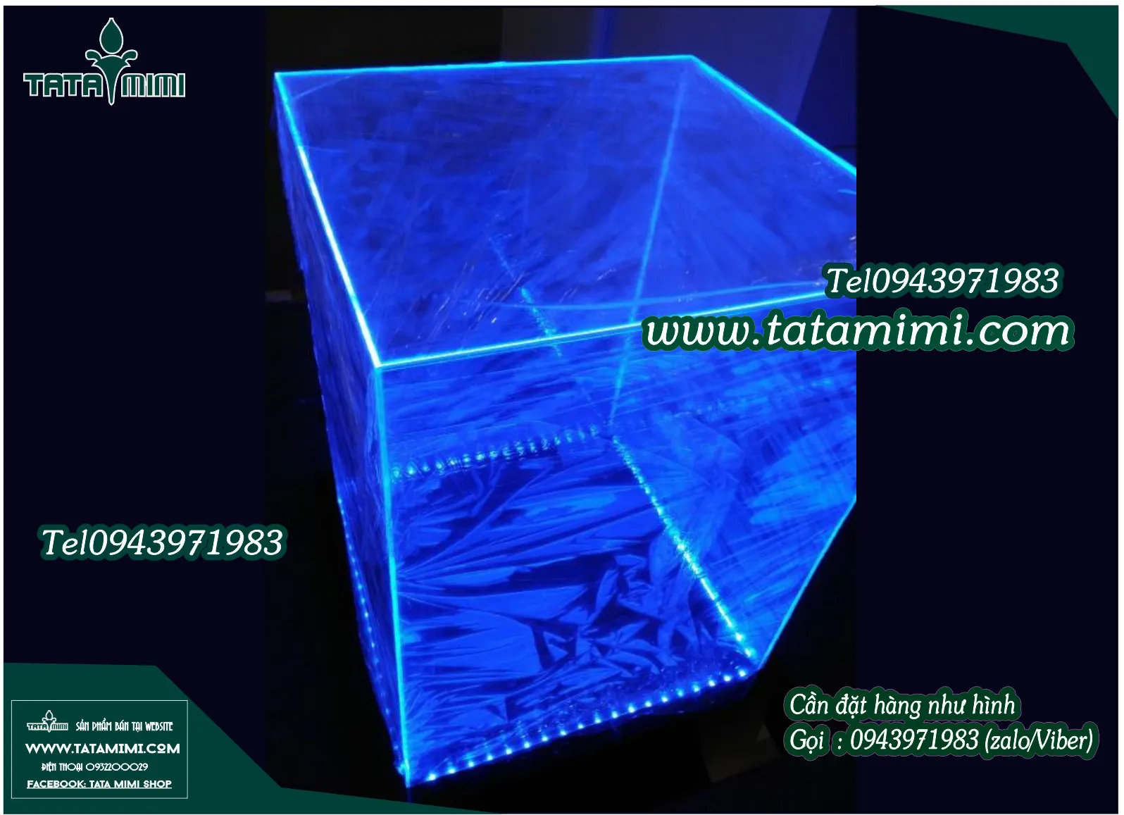 Hộp chụp có led làm từ mica 5mm