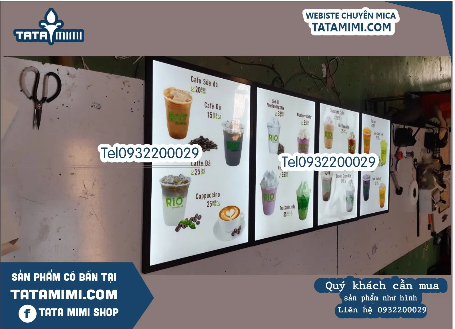 Biển menu treo tường có led tại Tatamimi.com