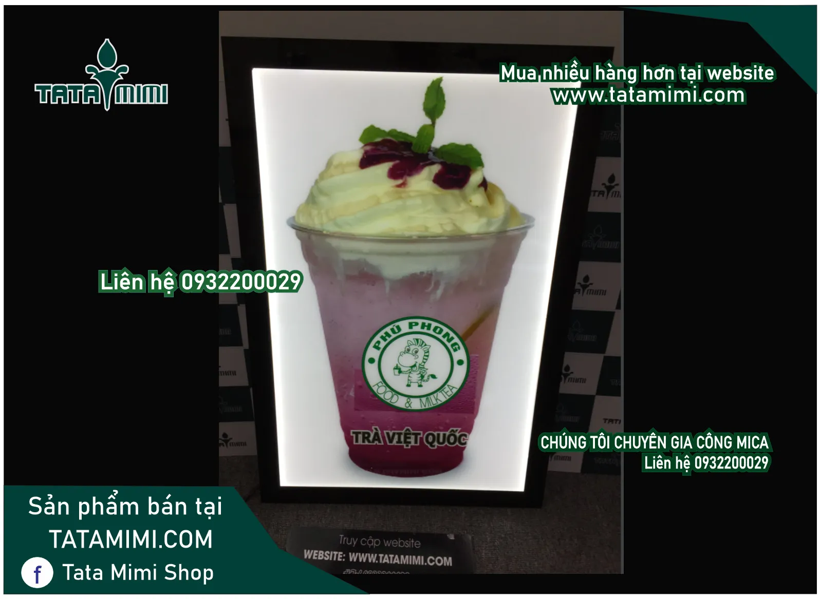 Khung mica có led và không có led tại Tatamimi.com