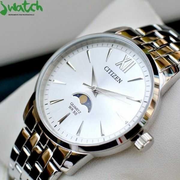 ĐỒNG HỒ NAM CITIZEN QUARTZ MOONPHASE AK5000-54A DÂY KIM LOẠI