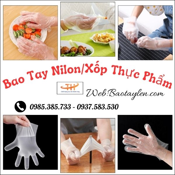 Bao tay nilon xốp thực phẩm giá rẻ