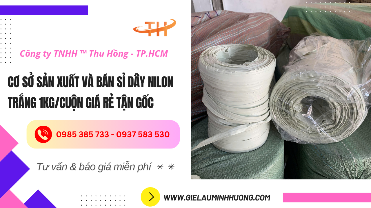 Cơ sở sản xuất và bán sỉ dây nilon trắng 1kg giá rẻ