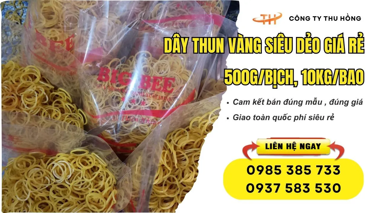 Dây thun vàng siêu dẻo giá rẻ 500g/bịch, 10kg/bao