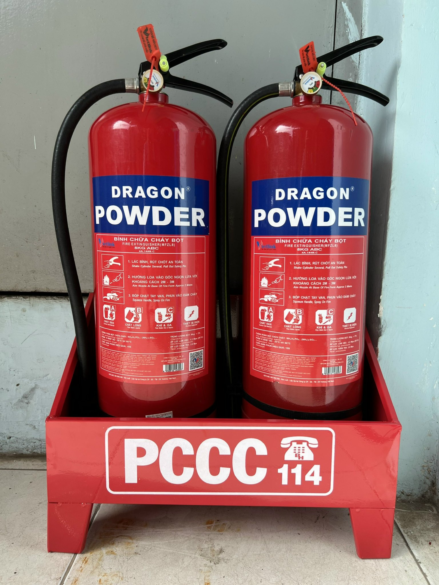 ️Bình chữa cháy Dragon bột ABC 8kg MFZL8 | có tem kiểm định