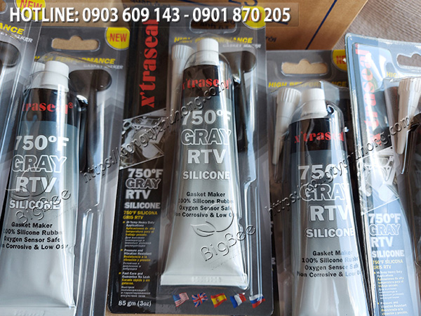 Keo chịu nhiệt dán ron silicone rtv 750f 85gm vỏ xám