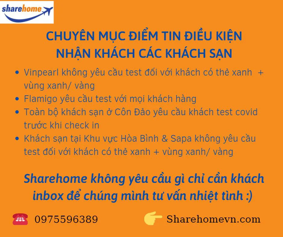 Điều kiện nhận khách; khách sạn; resort; Sharehome
