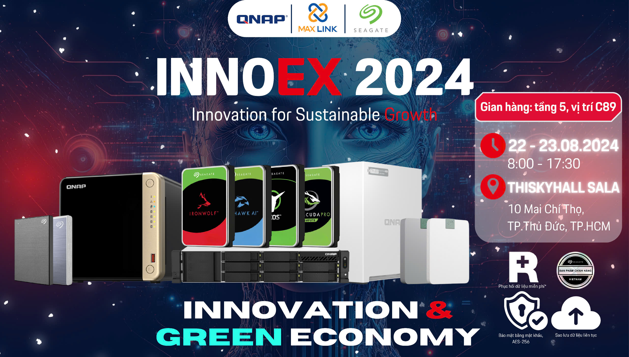 MaxLink & QNAP & Seagate Tham Gia InnoEx 2024 – Đổi Mới Để Tăng Trưởng Bền Vững