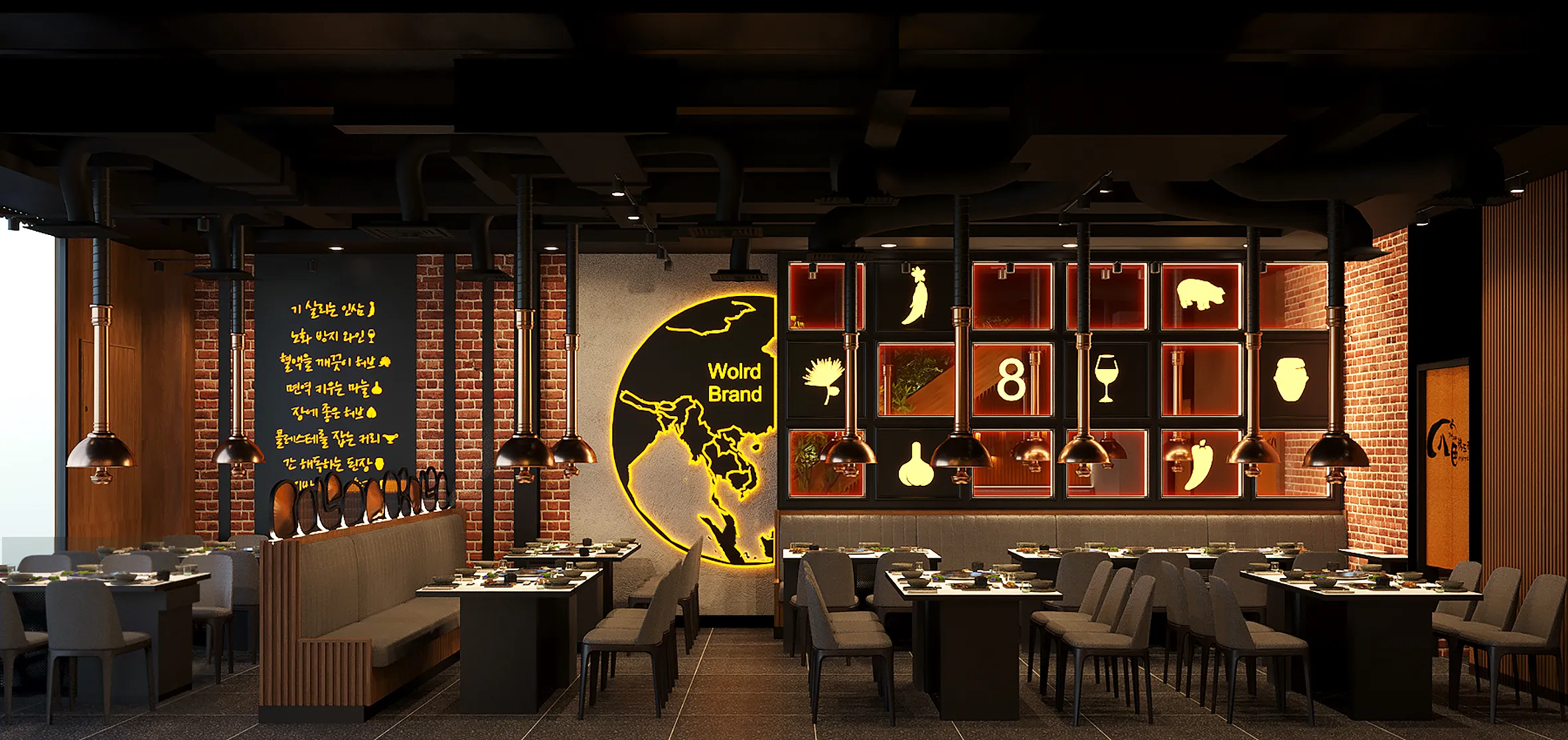 THIẾT KẾ NỘI THẤT NHÀ HÀNG NƯỚNG HÀN QUỐC PALSAIK - Chi nhánh ĐÔNG DU