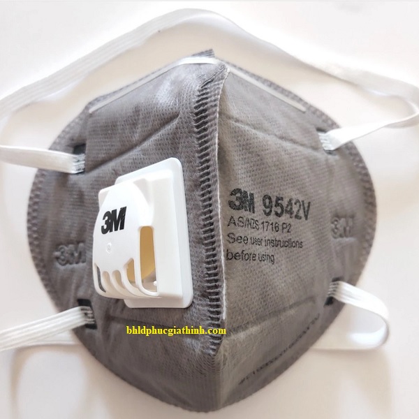 Khẩu trang than hoạt tính 3M 9542V có van thở tiêu chuẩn KN95 lọc hơi hoá chất và vi khuẩn