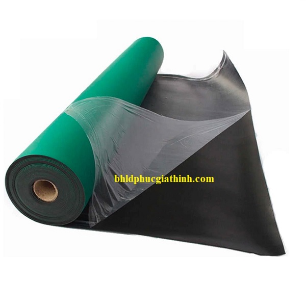 Thảm cao su 2 lớp chống tĩnh điện kích thước 1.2m x 10m x 2mm màu xanh
