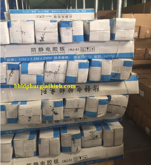 Thảm cao su 2 lớp chống tĩnh điện kích thước 1m x 10m x 2mm màu xanh