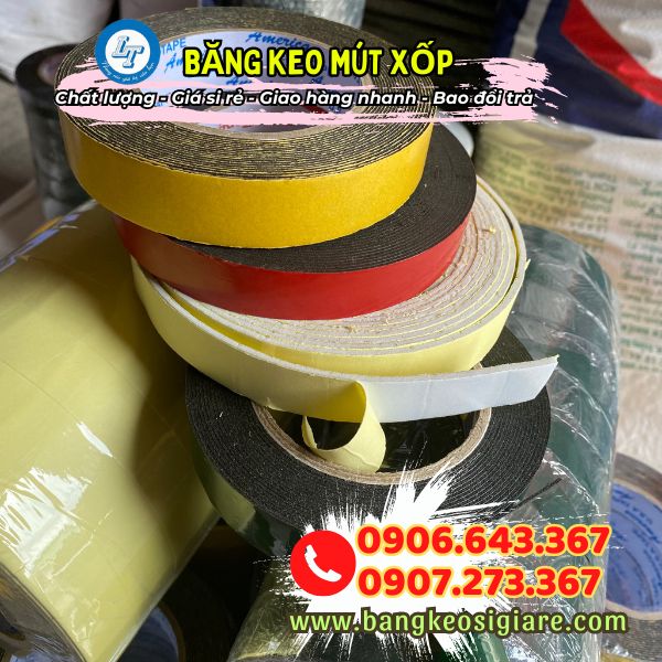 Băng dính xốp 2 mặt nhiều màu giá sỉ