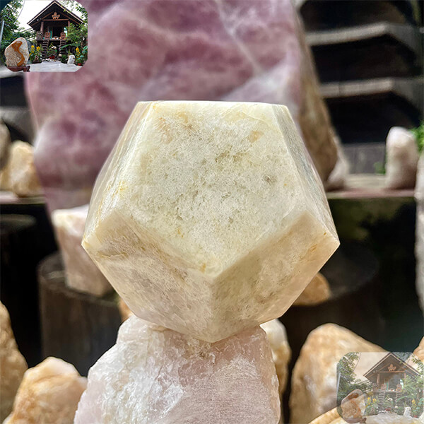 Đa giác 12 mặt thạch anh hồng