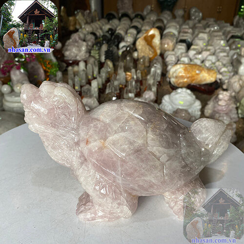 Tượng Rùa Đầu Rồng thạch anh hồng giúp trấn yểm hung khí và đem đến sự ...
