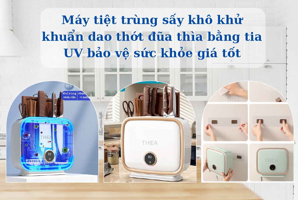 Máy tiệt trùng sấy khô khử khuẩn dao thớt đũa thìa bằng tia UV