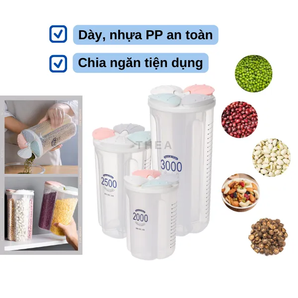 [ĐẸP] Hộp đựng ngũ cốc khô - Gia dụng nhà bếp THEA