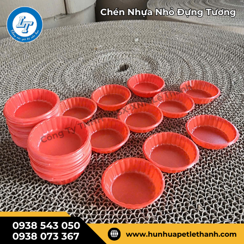 CHÉN NHỰA MÀU ĐỎ đựng tương ớt, nước mắm giá cực tốt