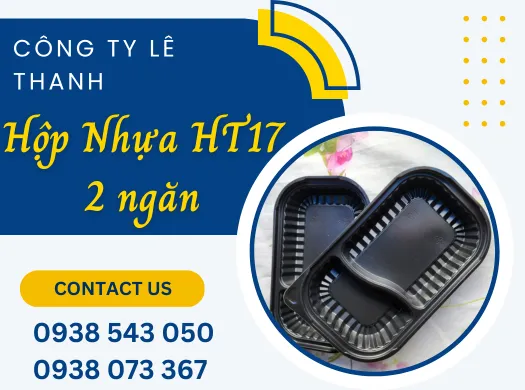 Xưởng bán HỘP NHỰA ĐẾ ĐEN HT17 giá sỉ 2 ngăn