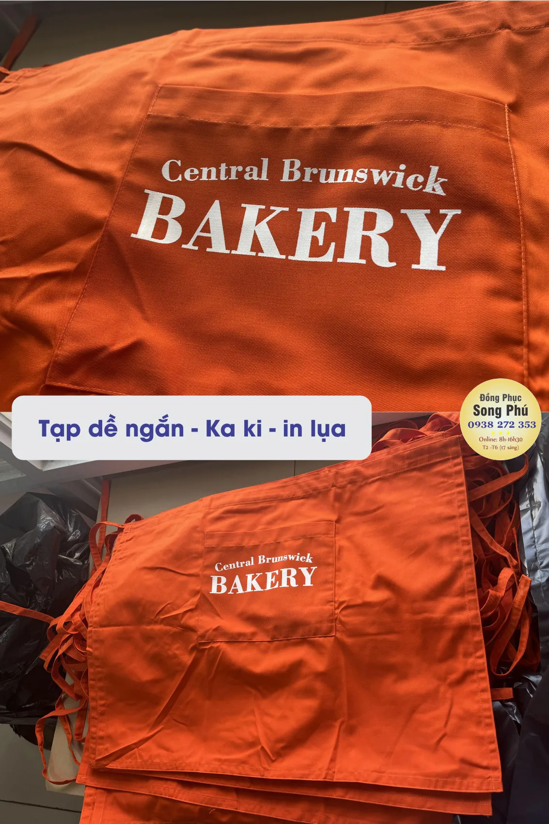 Mẫu tạp dề ngắn Central Brunswicks Bakery