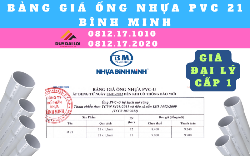 Ống nhựa PVC 21 Bình Minh