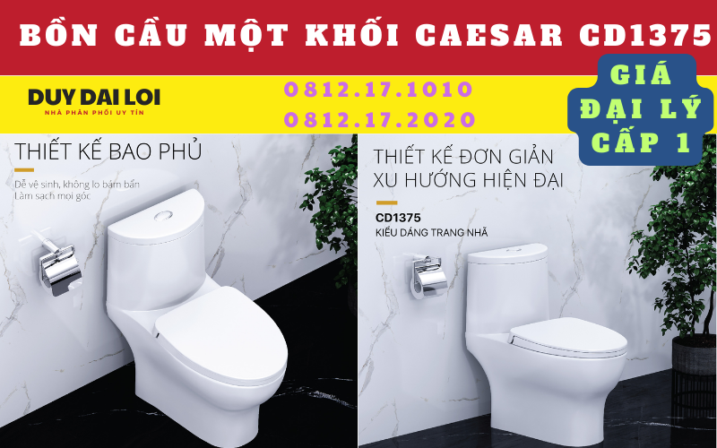 BỒN CẦU MỘT KHỐI CAESAR CD1375