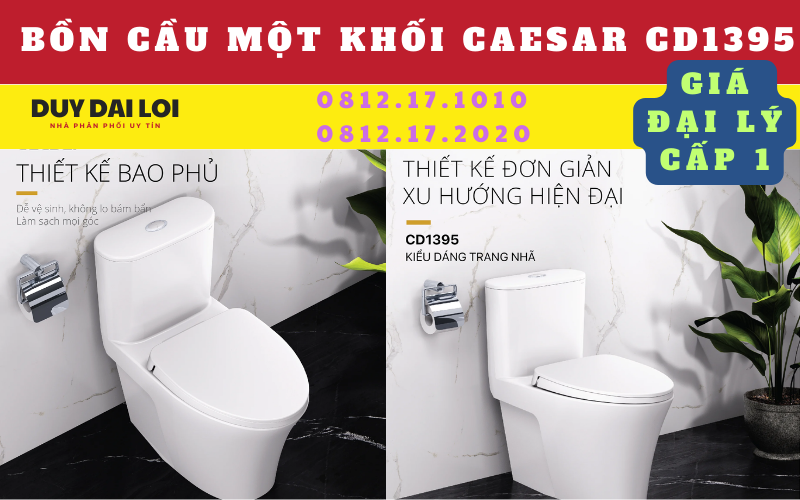 Bồn cầu một khối caesar CD1395