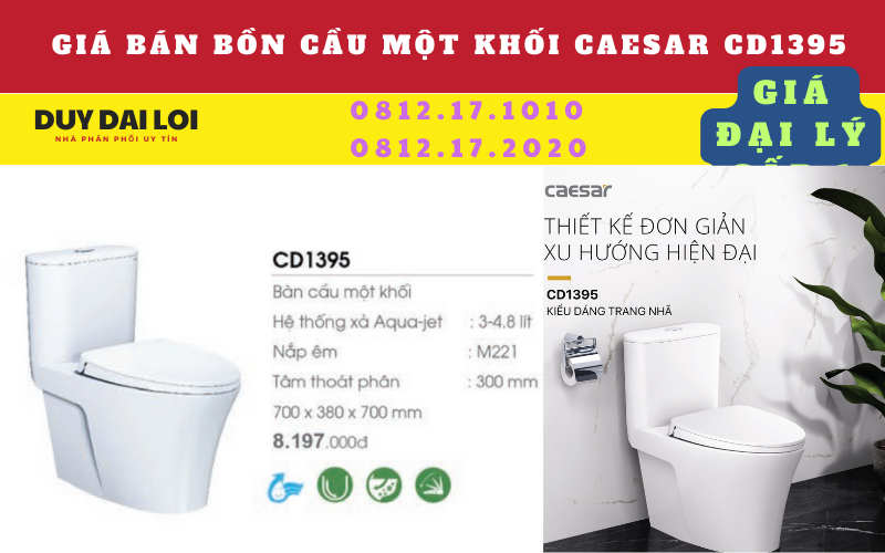 Bồn cầu một khối caesar CD1395
