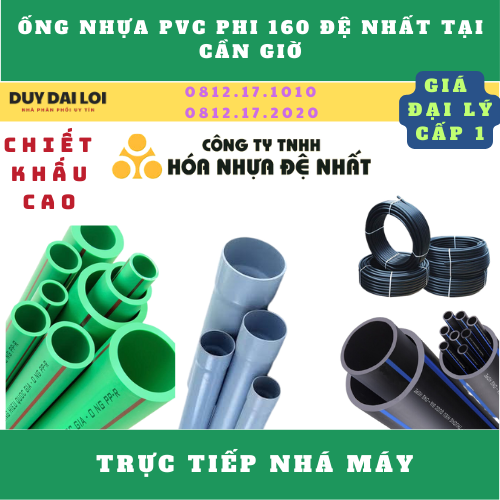ỐNG NHỰA PVC PHI 160 ĐỆ NHẤT Ở CẦN GIỜ
