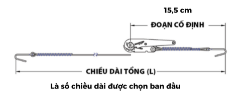 Dây tăng đơ bản 25mm tải 800kg móc J