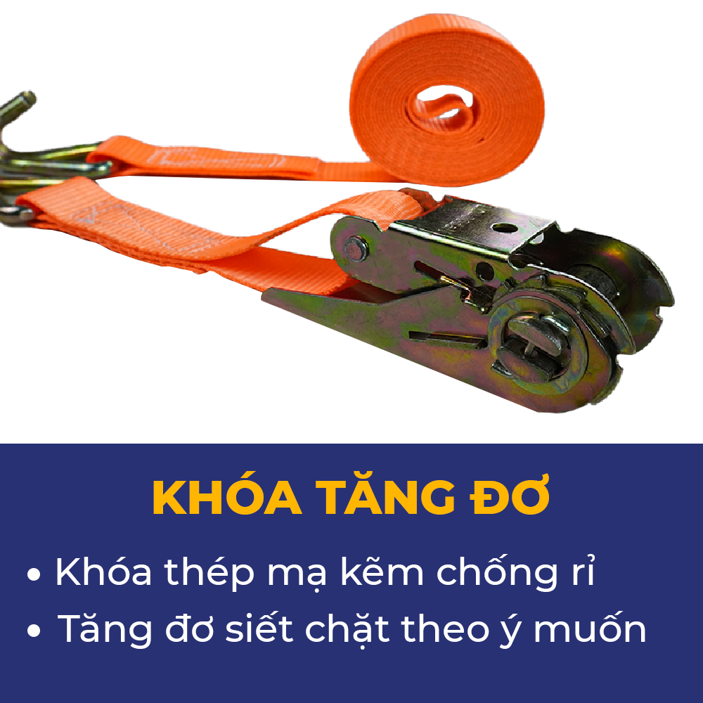Dây tăng đơ bản 25mm tải 800kg móc J