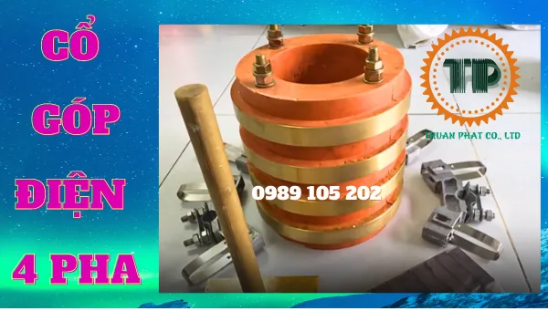 Cổ góp điện 4 pha kích thước 55 x 110 x 108 mm