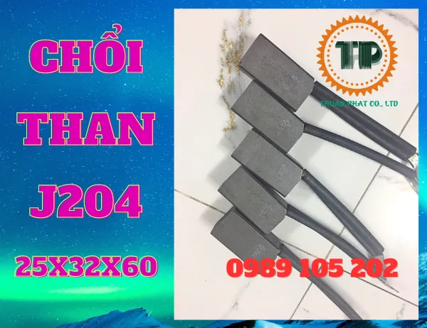 Chổi than J204 25x32x60mm là gì? Nơi bán chổi than J204 25x32x60mm chất lượng, giá rẻ ở đâu?