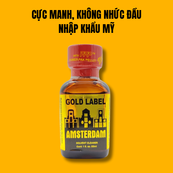 POPPER AMSTERDAM GOLD LABEL 30ML, TẶNG GEL MR1985