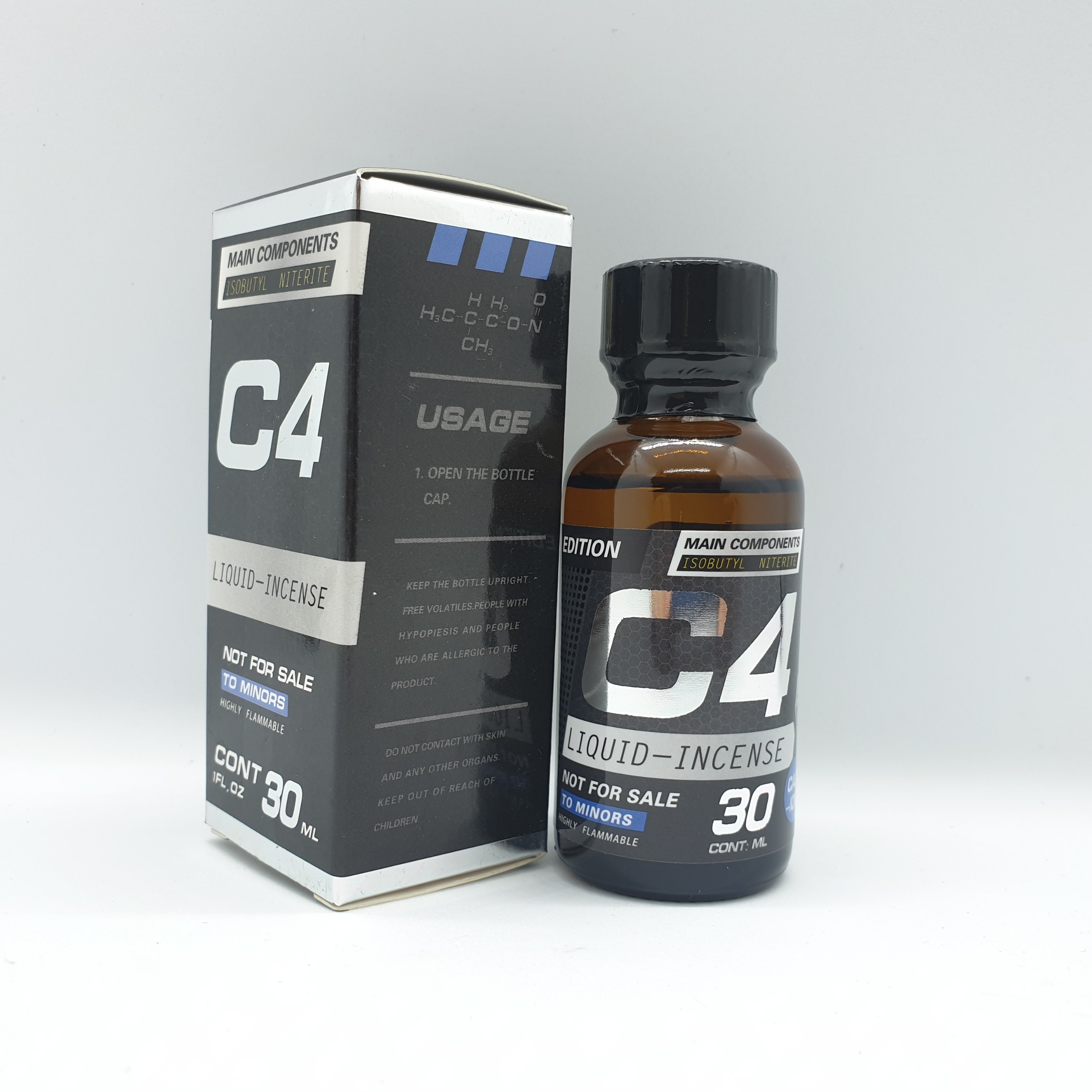 POPPER C4 ĐEN - 30ml, TẶNG 1 BỘ VÒNG CU LÂU XUẤT TINH