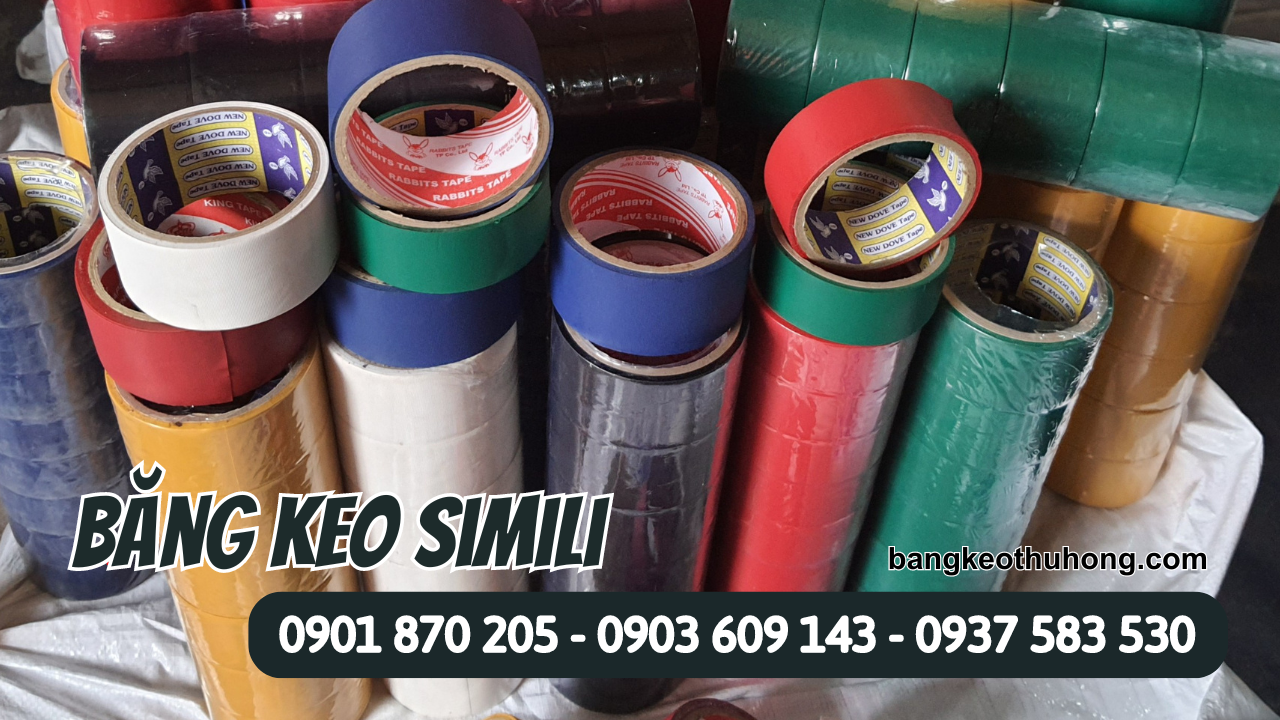 Băng keo simili đủ màu nhiều kích thước giá tốt nhất