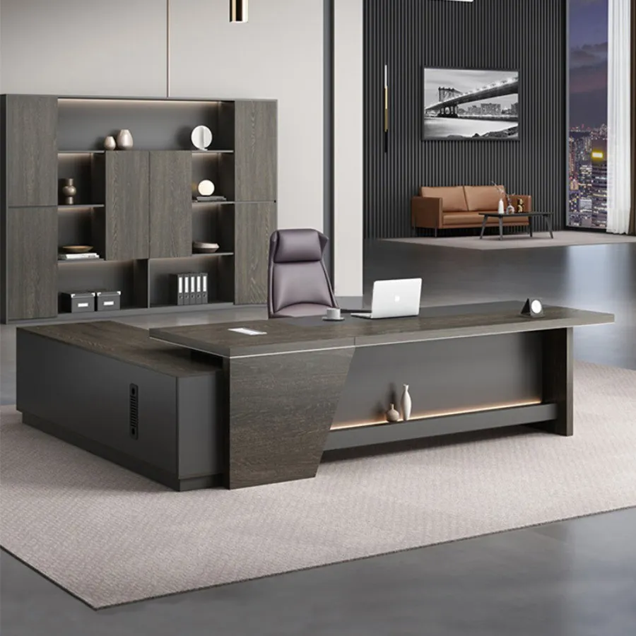 Bàn Giám Đốc Chữ L Gỗ Công Nghiệp Đẹp Hiện Đại