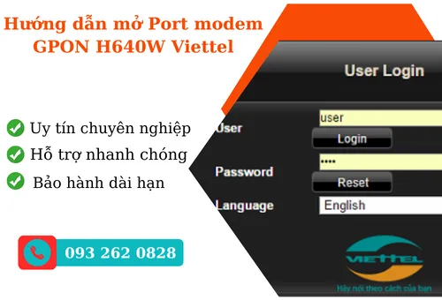 MỞ PORT MODEM GPON H640W VIETTEL