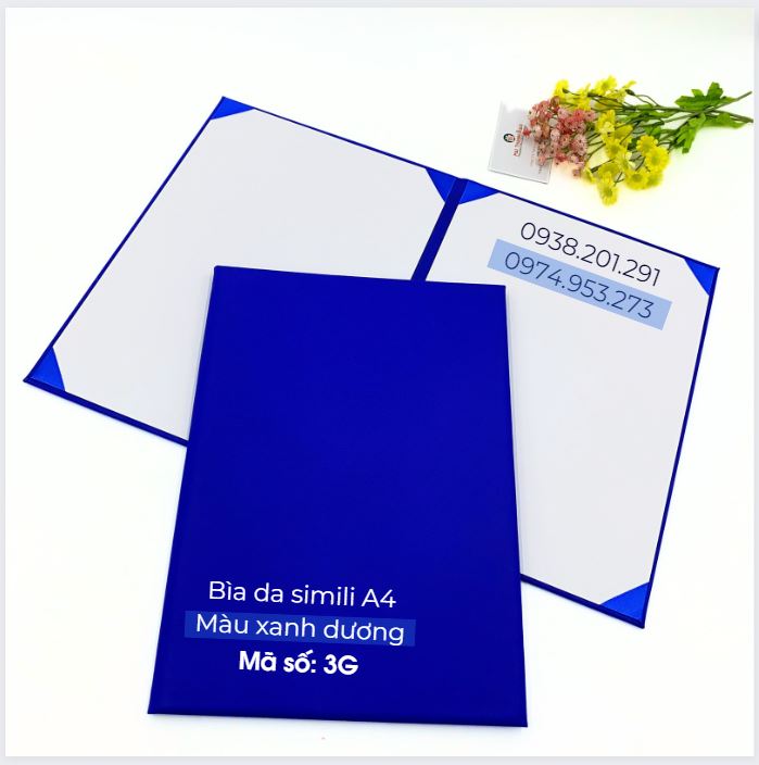 Bìa Da Simili Xanh dương 3G