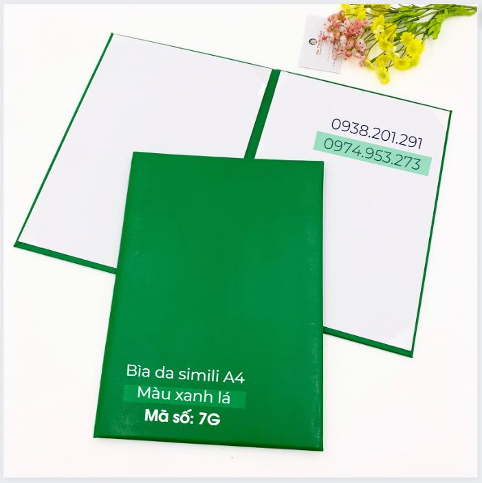 Bìa Da Simili Xanh lá 7G