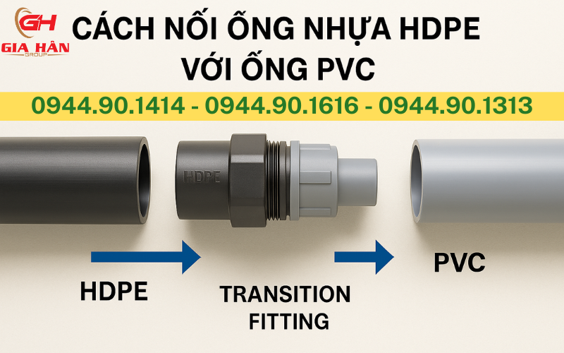 Phương Pháp Nối Ống HDPE Với Ống PVC Đơn Giản Bằng Phụ Kiện
